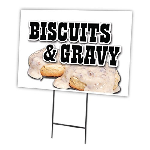 Biscuits & Gravy 18"x24" Yard Sign & Stake | Advertise Your Business ...