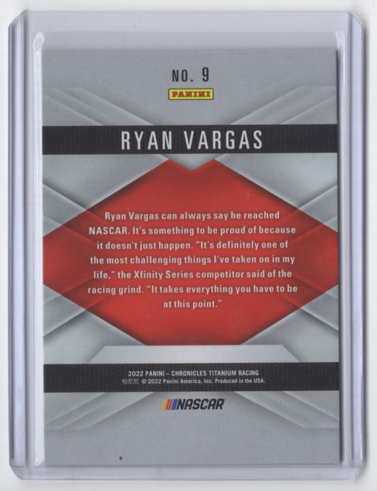 2022 Panini Chronicles Titanium Ryan Vargas JD Motorsports #9 | eBay