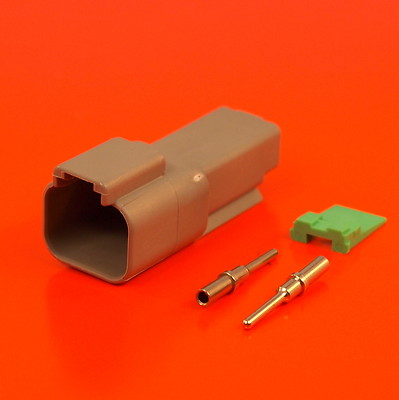 Deutsch DT Series 2 Way Socket Connector Kit DT04-2P + Pins & Wedglock ...
