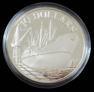 Singapore: 1976 10 Dollars Cargo Ship Silver Coin Original Box ...