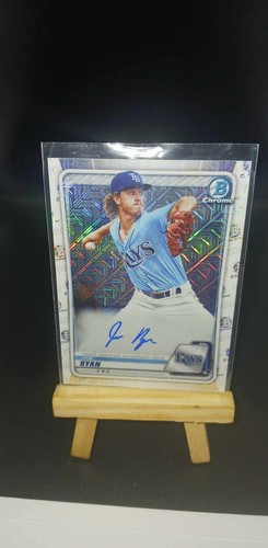 2020 Bowman Chrome Joe Ryan Autograph Mega Mojo Refractor RAYS TWINS ...