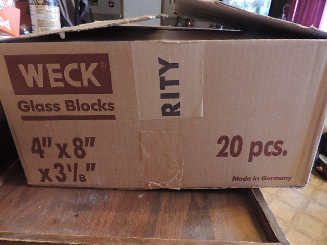 Glass Block By Weck. NEW! 4 x 8 x 3-1/8" CLEAR SEE THROUGH 1 block MADE ...