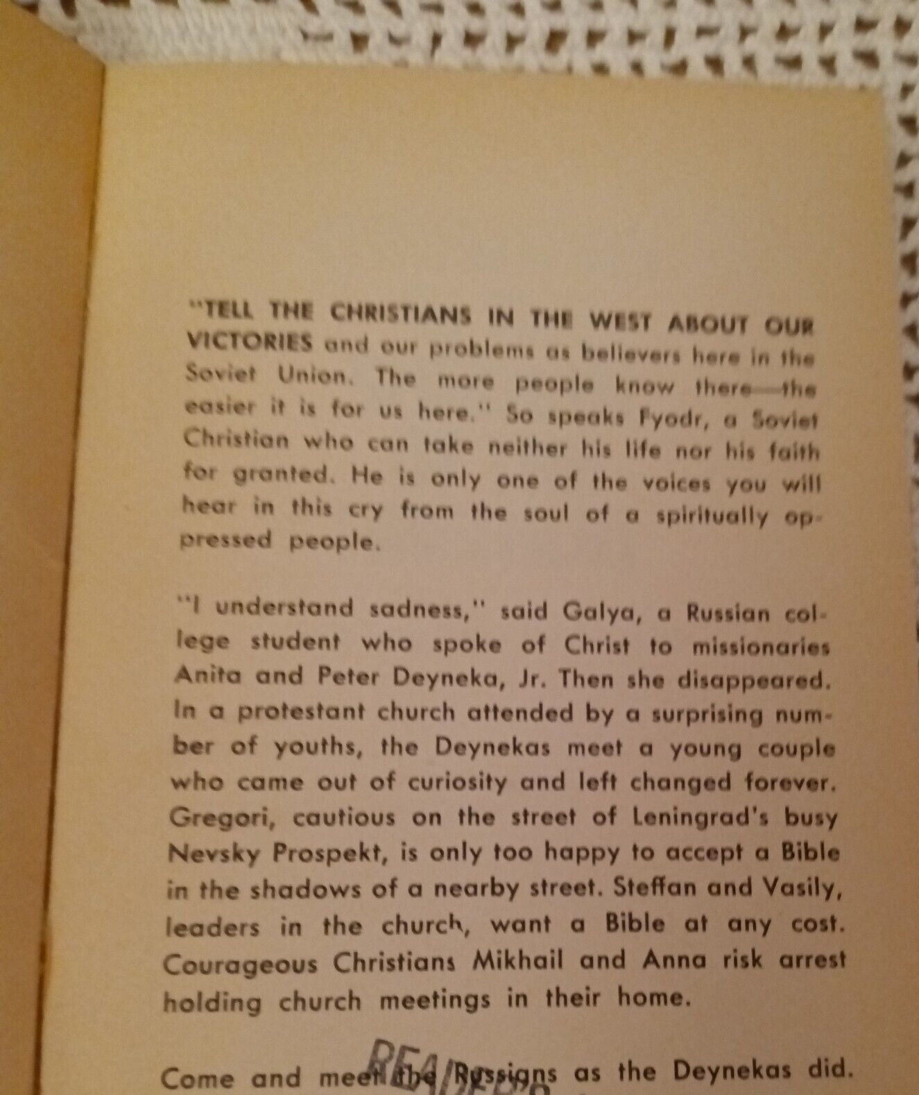 Christians in the Shadow of the Kremlin Peter &Anita Deyneka 1975 David ...