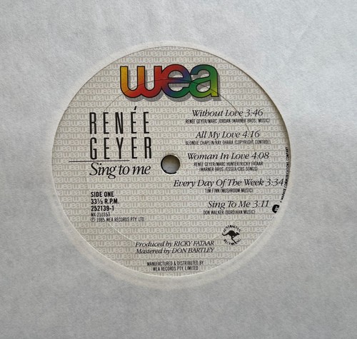 RENEE GEYER Sing To Me 1985 OZ WEA ** VINYL ONLY ** EXC | eBay Australia