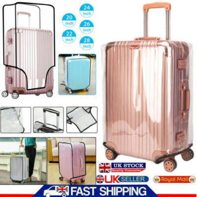 Clear PVC Waterproof Luggage Cover Trolley Suitcase Protector 22" 24 ...
