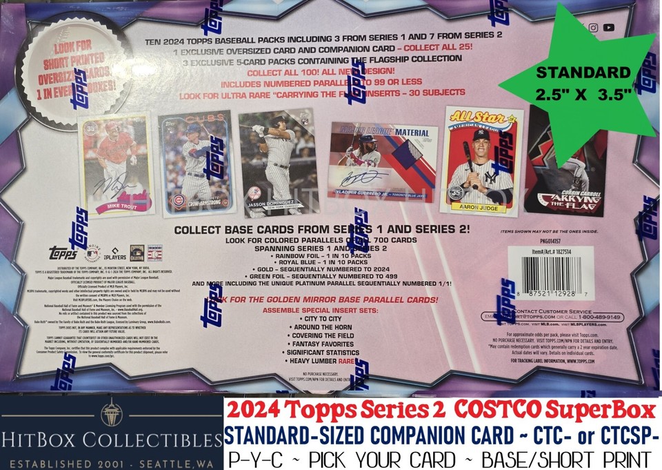 2024 TOPPS SERIES 2 FLAGSHIP Costco Super Box Companion Card PYC Pick ...