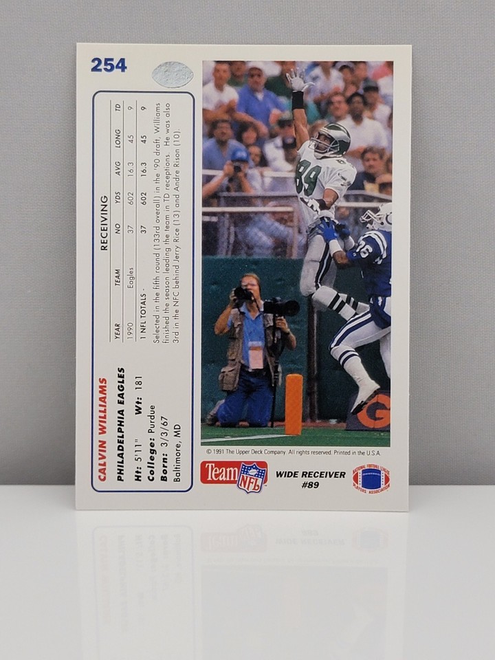 1991 Upper Deck #254 Calvin Williams NFL Philadelphia Eagles Trading ...
