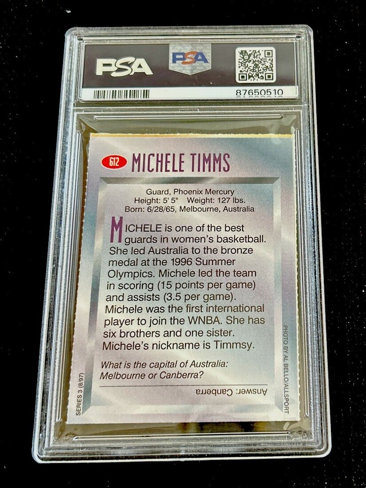 Michele Timms Rookie AUTO RARE PSA DNA 1997 WNBA Sports Illustrated for ...