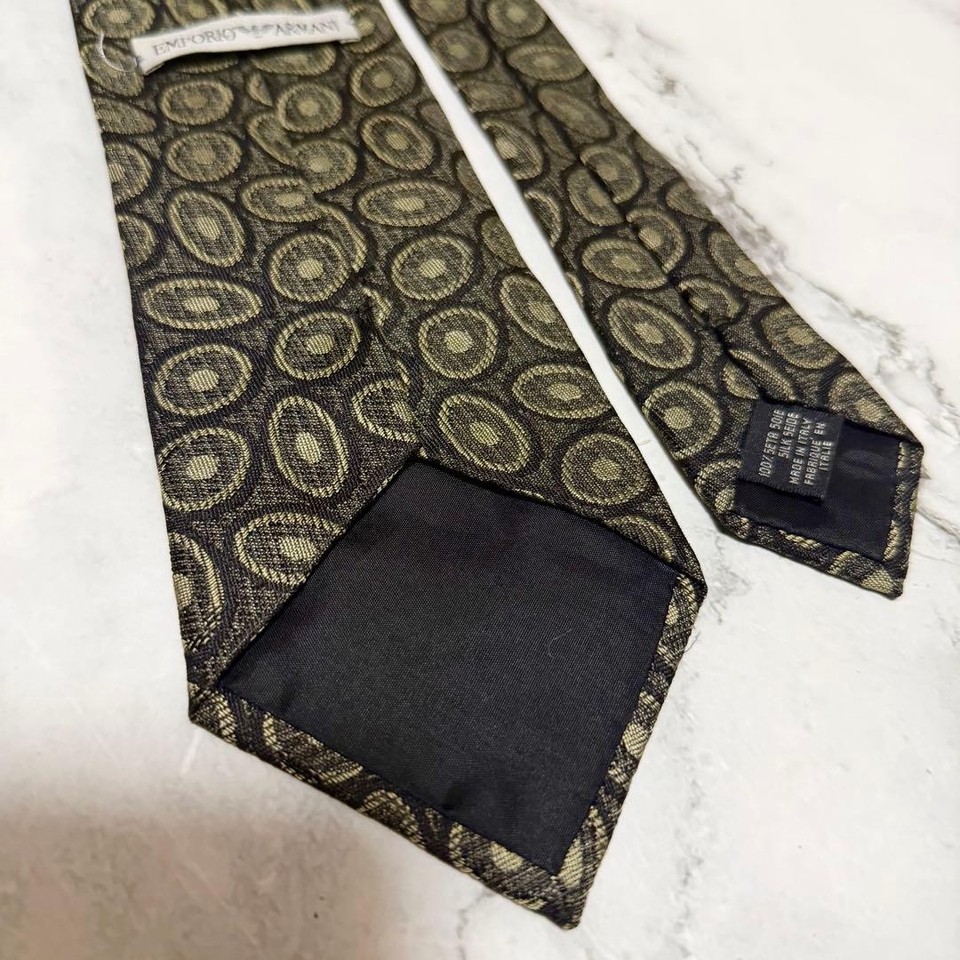 EMPORIO ARMANI Silk Tie with Geometric Print Vintage rare Men's From ...