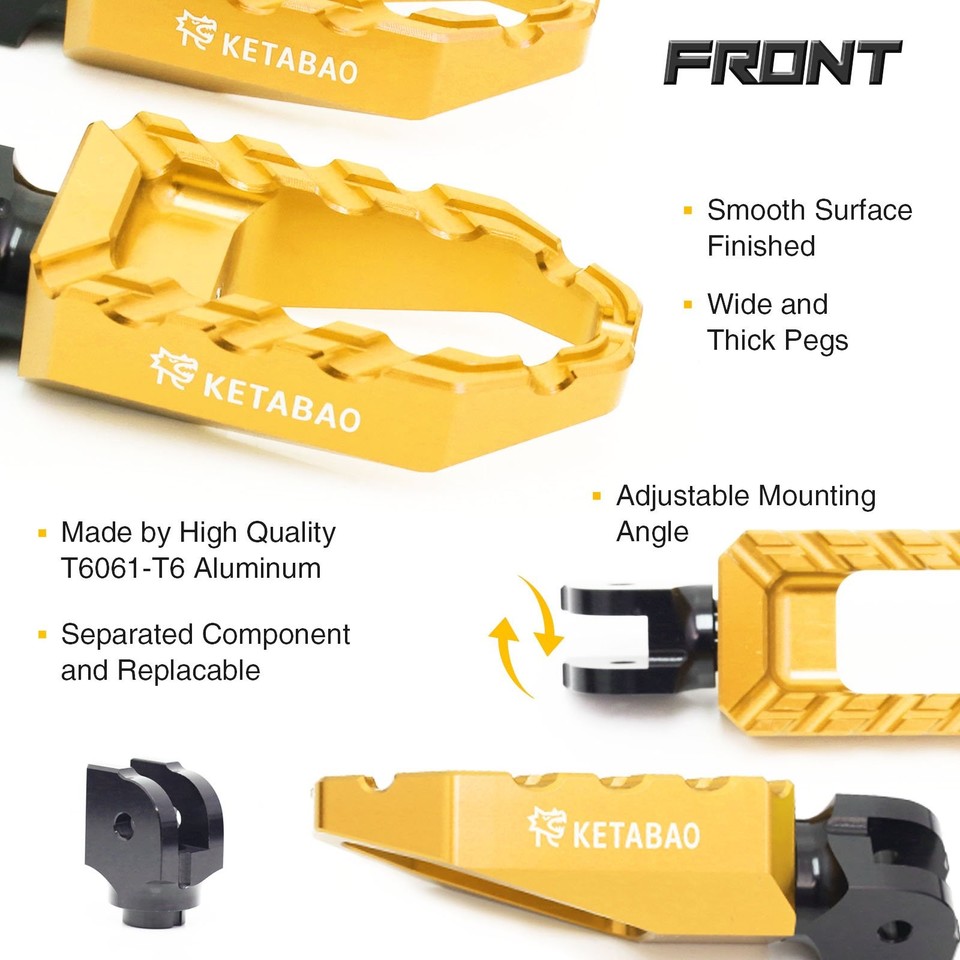 Gold BUZZ Front Wide Foot Pegs For Honda CBR600 F4i FS Sport 01-03 04 ...