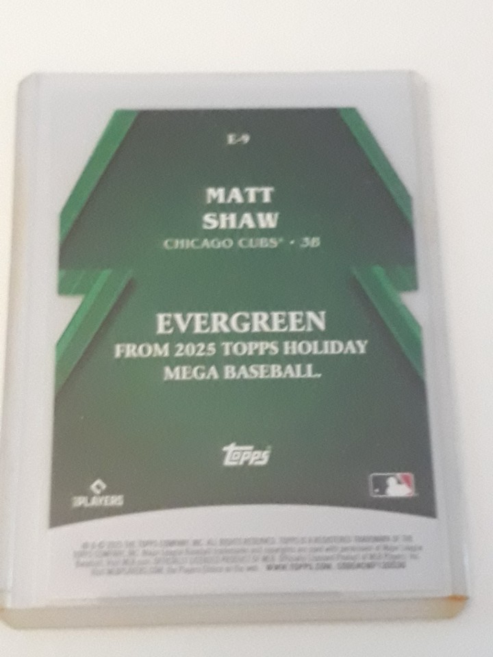 2025 Topps Holiday #E-9 Matt Shaw Evergreen | eBay