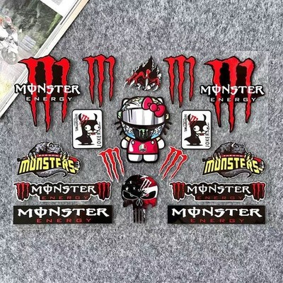 MONSTER ENERGY Motorbike Reflective Stickers Moto GP Dirt Quad Bike Car ...