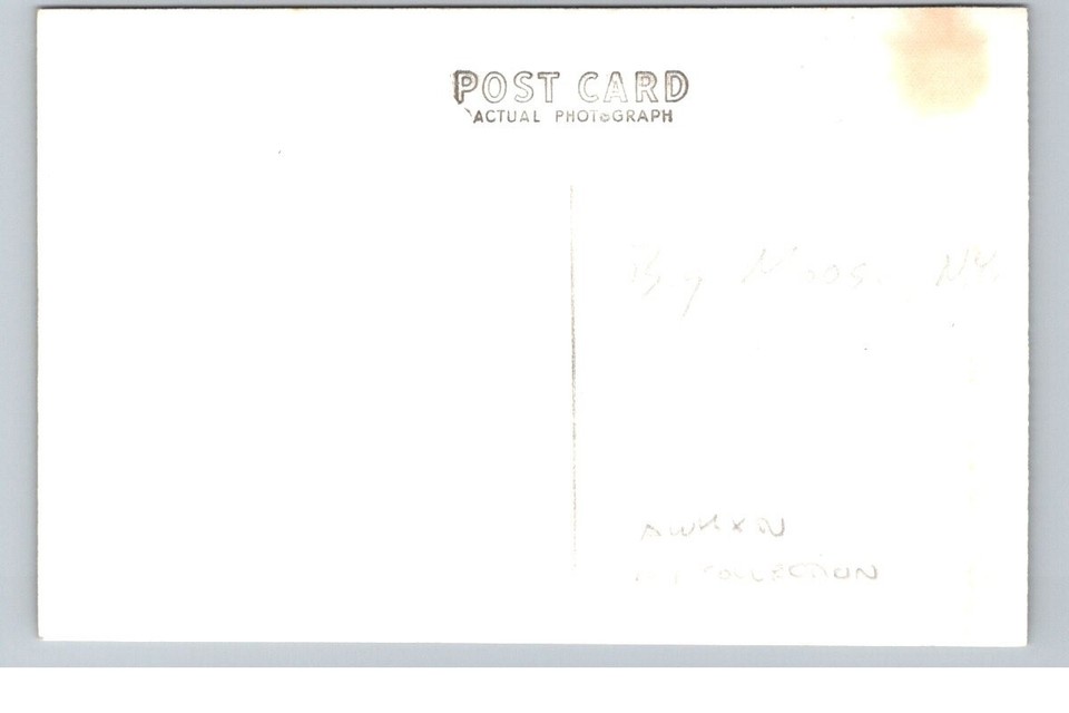 Big Moose Lake, Adirondacks NY RPPC postcard, Higby Club, people lounge ...