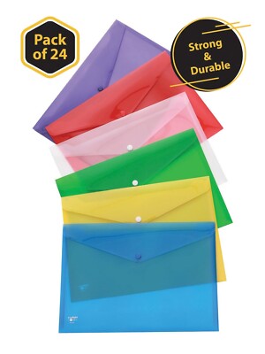 EASTLIGHT A4 Plastic wallets Stud Document Wallet Files Folders Filing ...