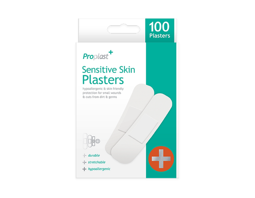 100 Sensitive Skin Plasters Assorted Size Hypoallergenic Padded ...