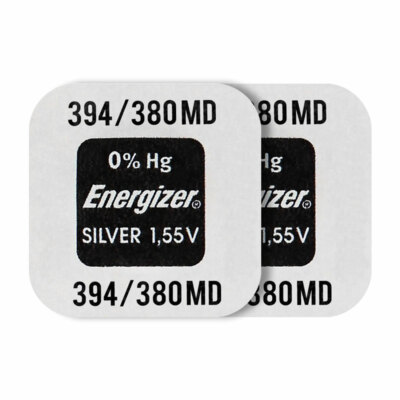 2 x Energizer Silver Oxide 394 380 batteries 1.55V SR45 SR936SW Watch ...