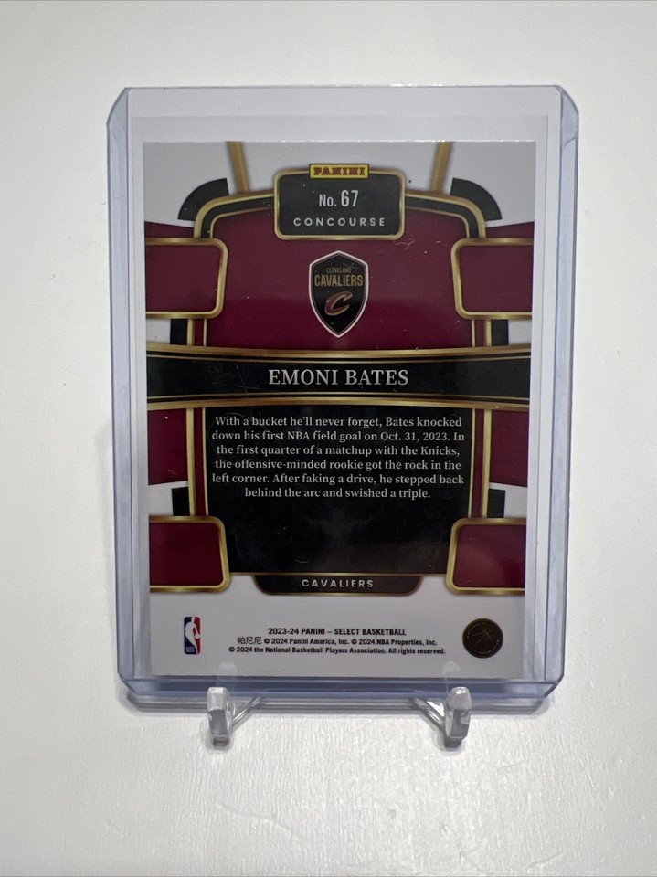 2023-24 Panini Select Emoni Bates Rookie Card Cleveland Cavaliers ...