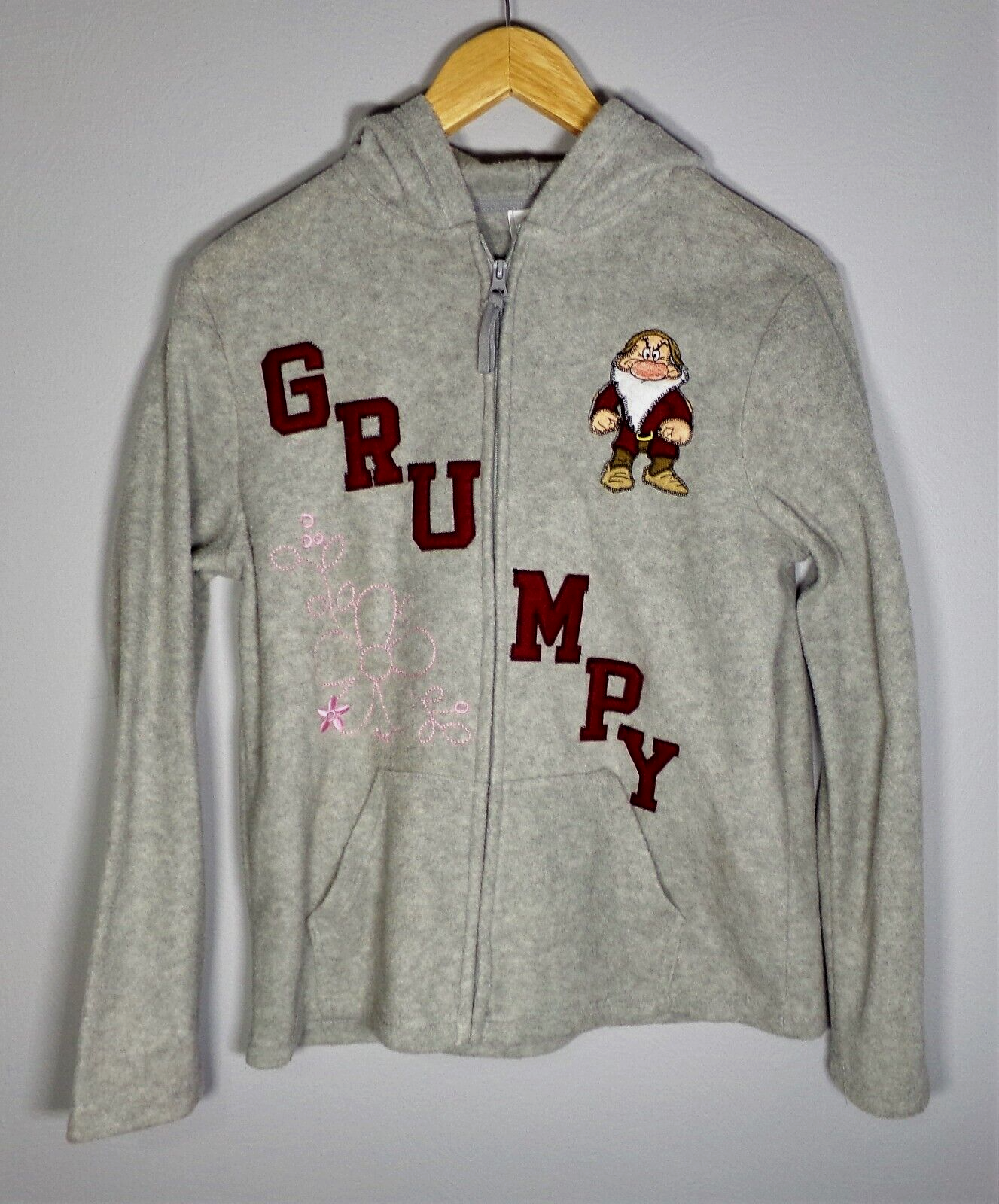 Disney Jacket Full Zip Fleece Hoodie Featuring Grumpy, Embroidered ...