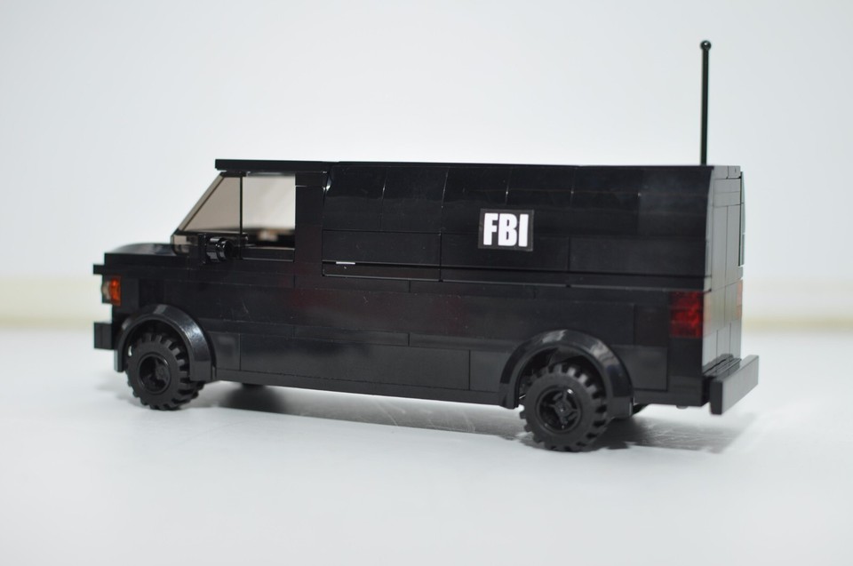 Custom FBI Black Transport Van Model Built and compatible with LEGO ...