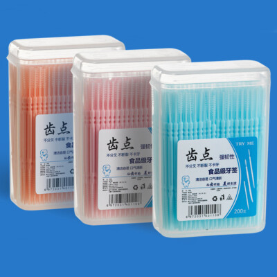 200pcs Pack Plastic Toothpicks Dental Hygiene Floss Brush Tooth Picks ...
