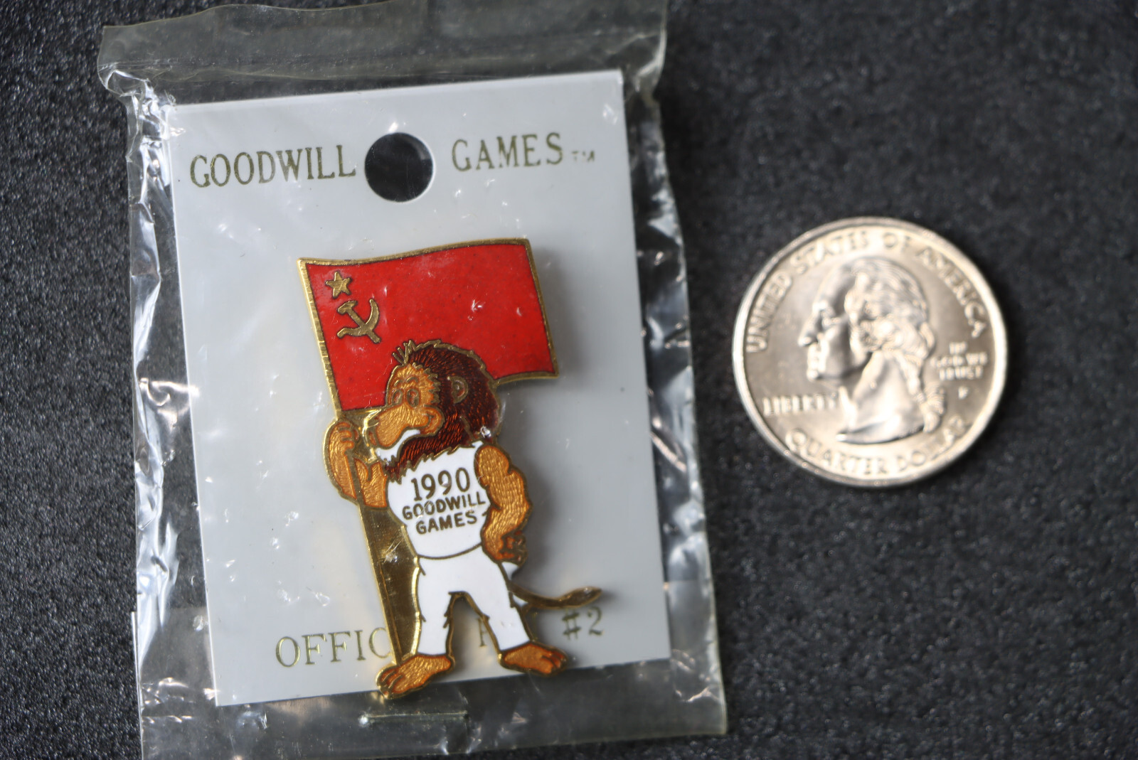 1990 Goodwill Games Lion Mascot Soviet Union Flag Pin | eBay