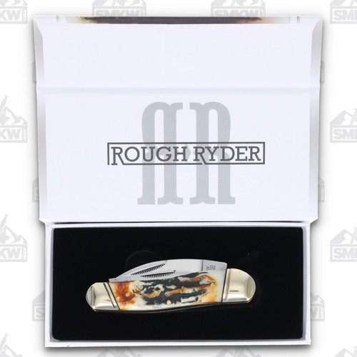 Rough Ryder Classic Cinnamon Bone Stag Swayback Folding Knife RR2423 | eBay