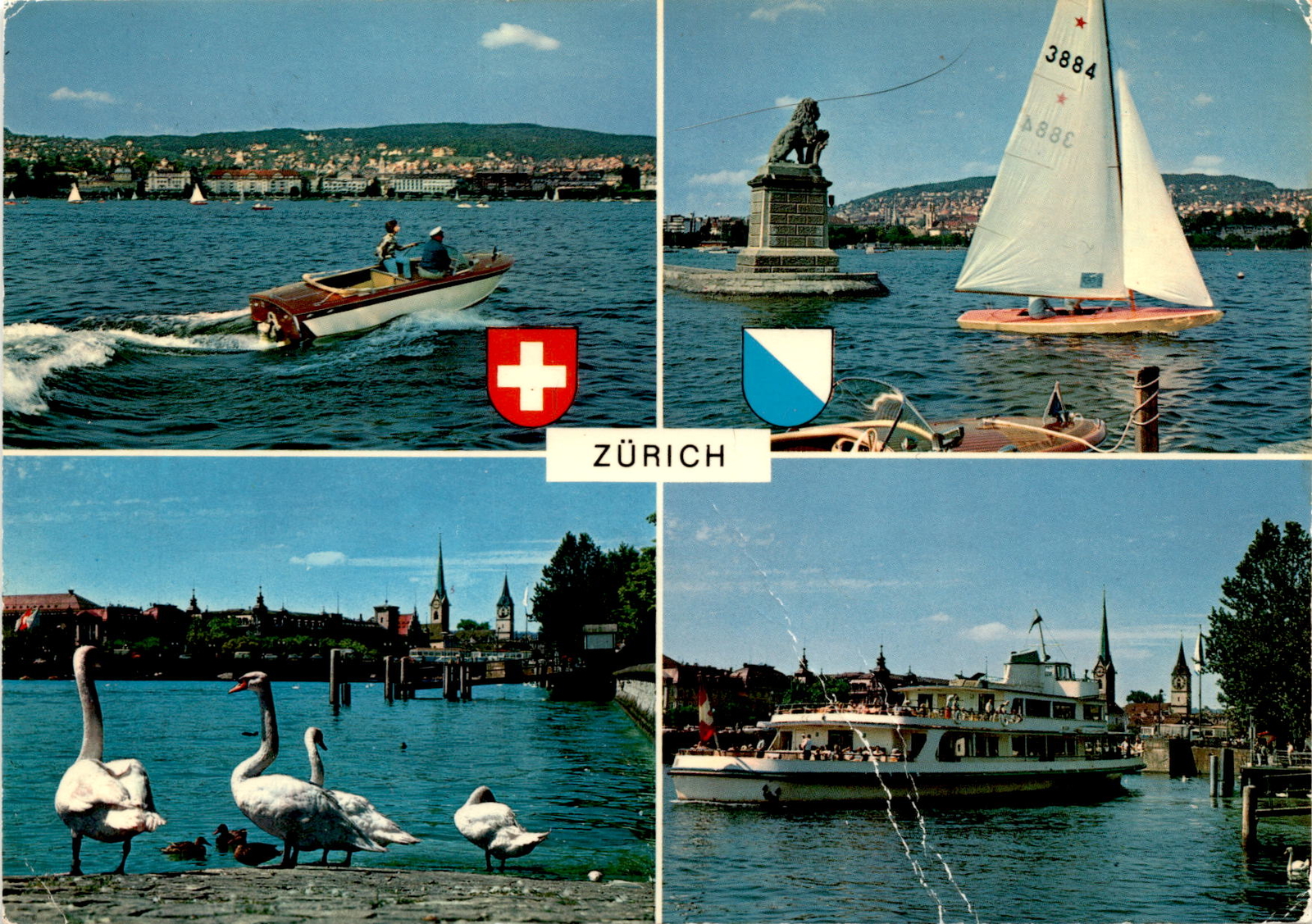 postcard, Zürich, sender, Switzerland, city, stay, work, business, trip ...