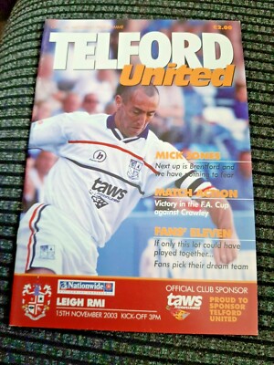 Telford United v Leigh RMI. 15th November 2003. Nationwide Conference ...