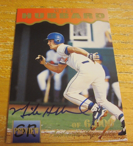 Mike Hubbard Signed 1995 Signature Rookies Previews Signatures #13 Card ...