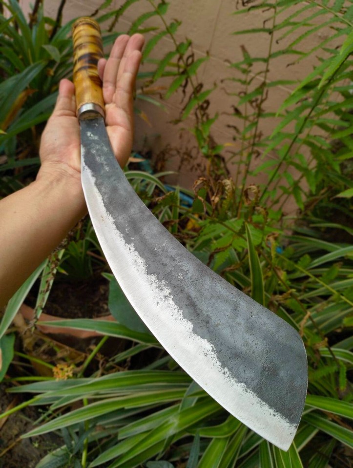 Handmade parang hunting camping knife 12.4” Plow steel forged, Bamboo ...
