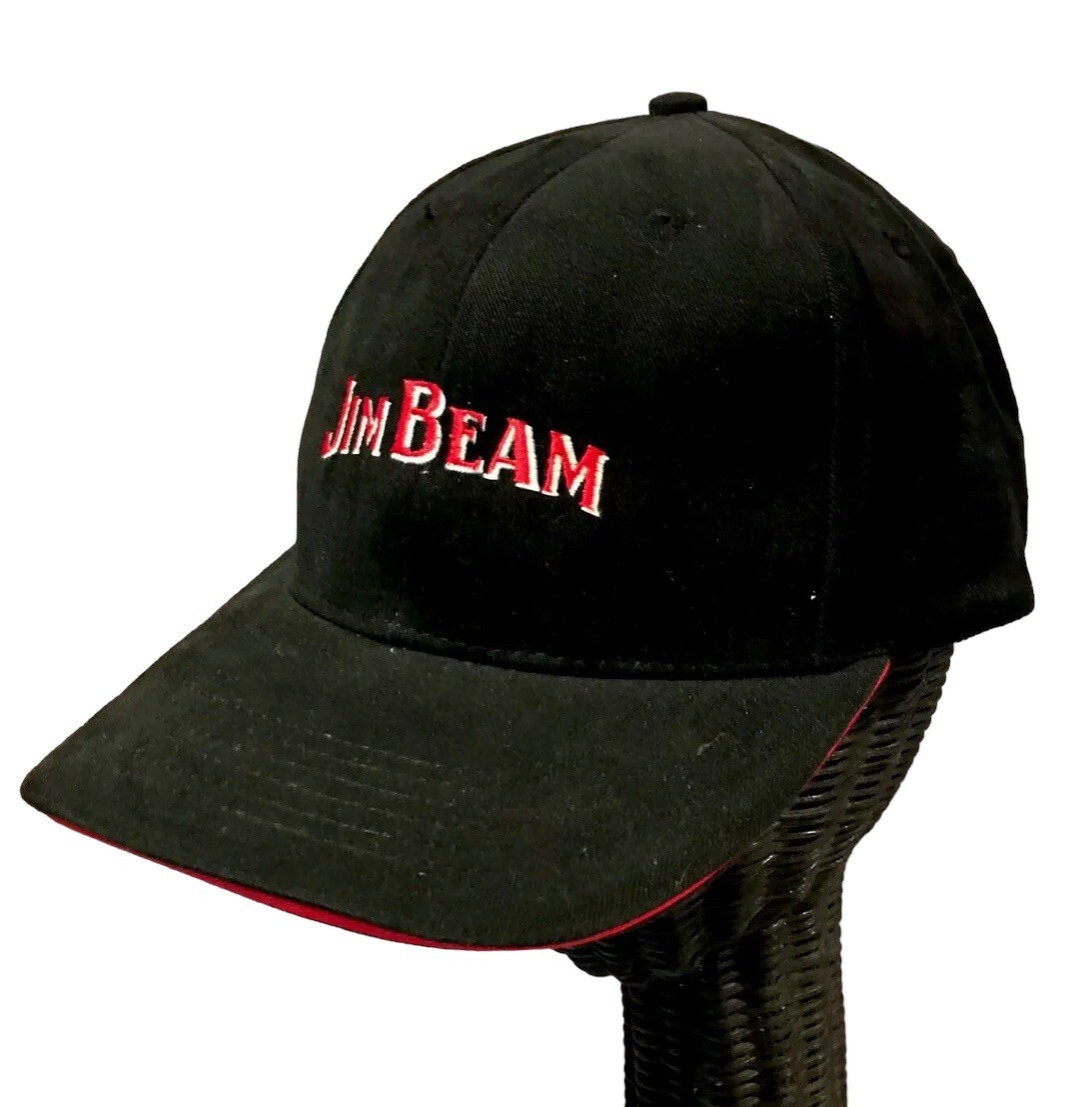 Jim Beam Bourbon Baseball Hat Cap Black Red Strapback Mens | eBay