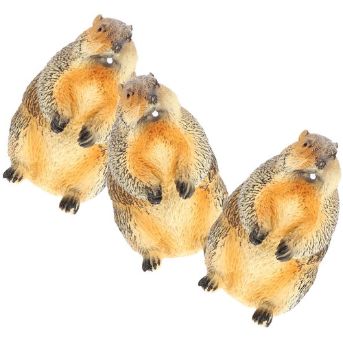 3pcs Groundhog Toy Groundhog Sculpture Small Groundhog Decor Groundhog ...