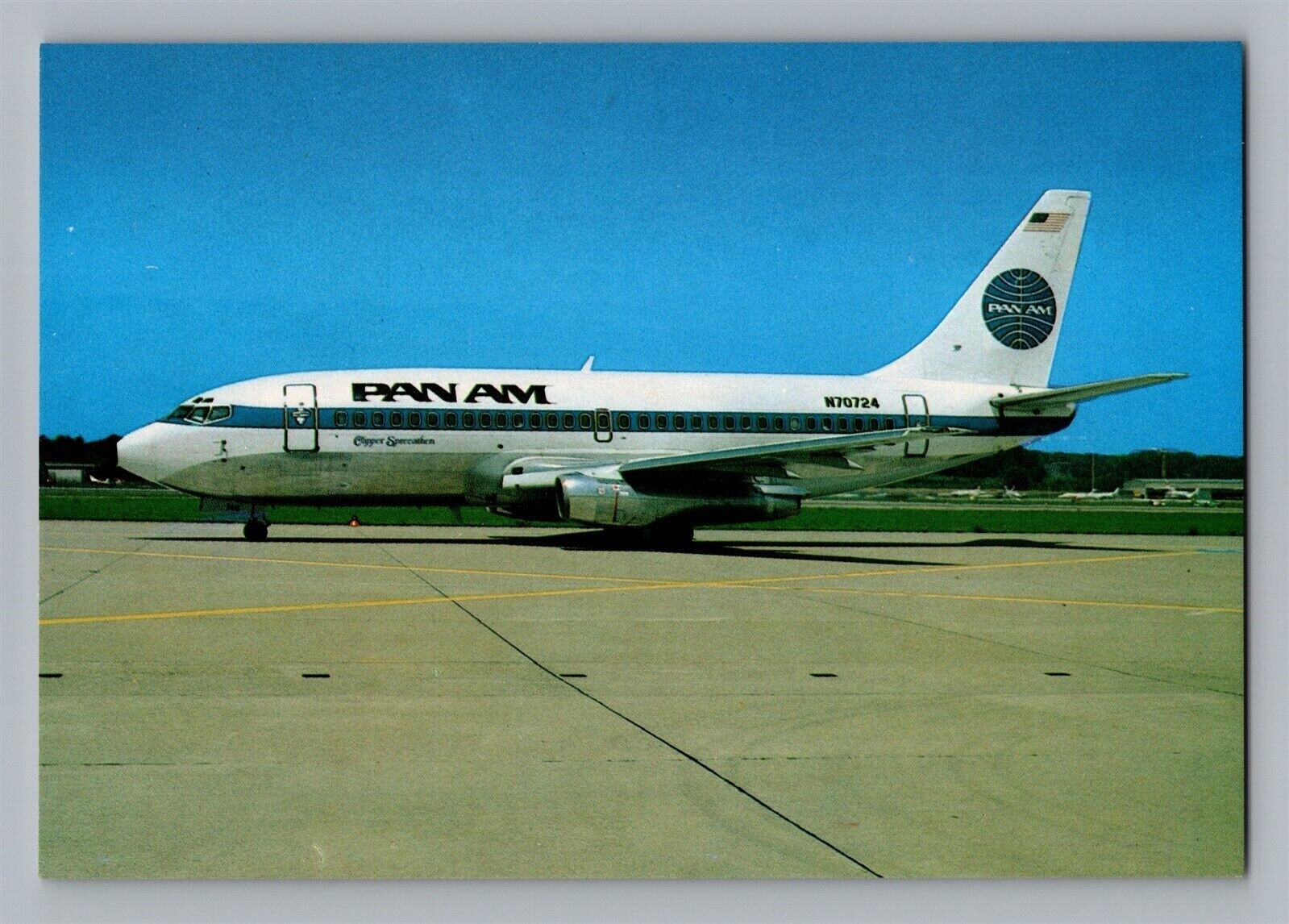 Aviation Airplane Postcard Pan Am Pan American Airlines Boeing 737-297 ...
