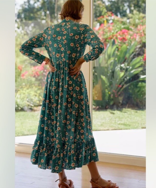 Mare Mare x Anthropologie Lynda Maxi Dress MEDIUM Gre… - Gem