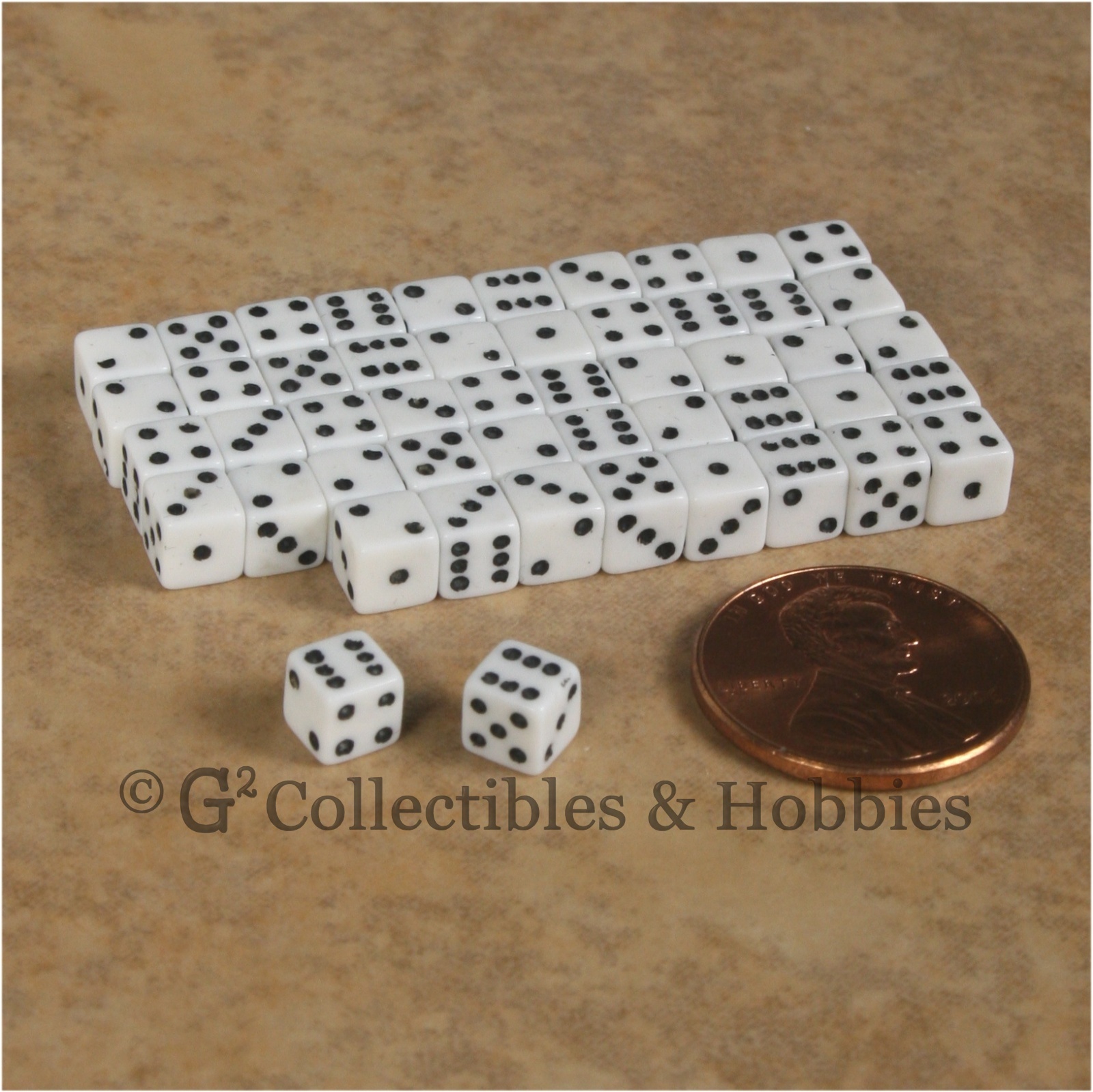 NEW 5mm 50 White Mini Six Sided Dice Set RPG Game Miniature Tiny 3/16 ...