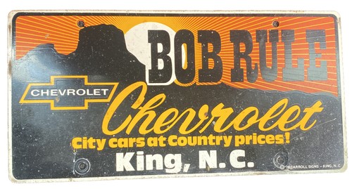 Vintage 1979 Bob Rule Chevrolet Vanity License Plate King, North ...