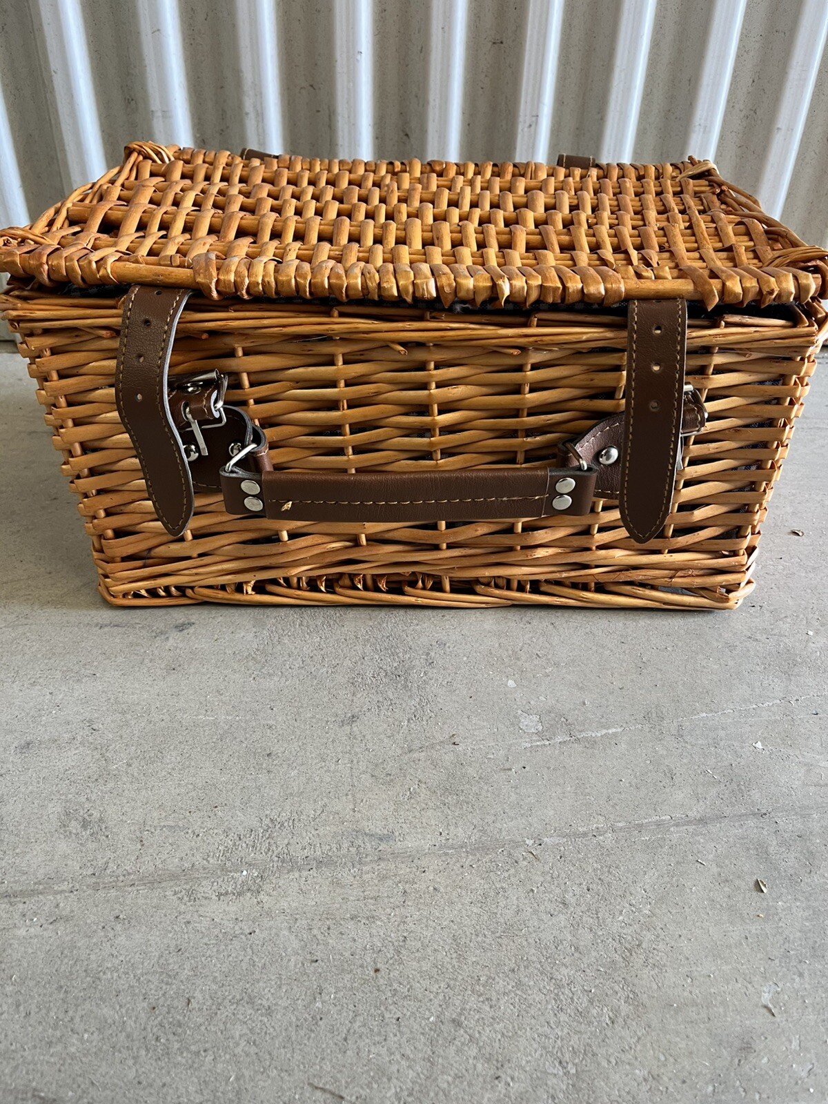 New Picnic Basket Set Waterproof Blanket Plates Utensils Glasses ...