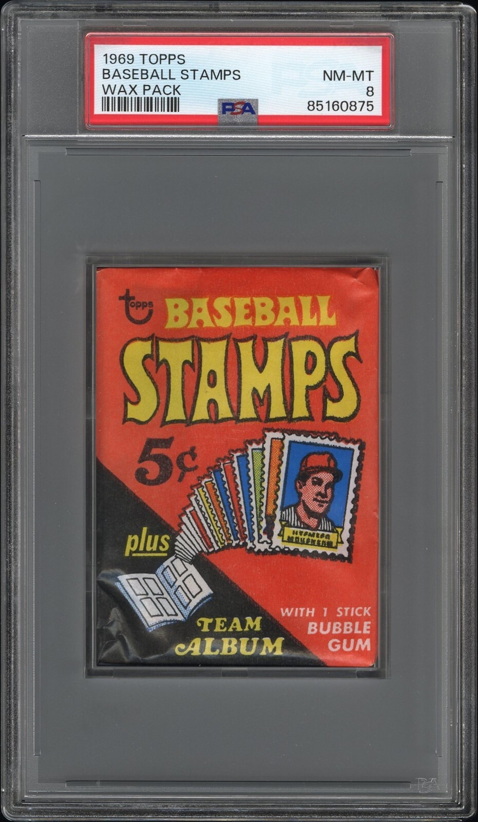 1969 Topps Baseball Stamps Unopened Wax Pack - PSA 8 | eBay