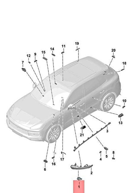 Genuine Porsche Cayenne 9ya Peripheral Light Left 9Y0945293 for sale ...
