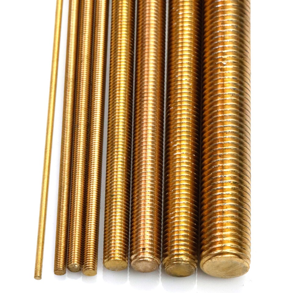 2mm 2.5mm 3mm to 20mm Brass Threaded Bar Threaded Rod Full Thread ...