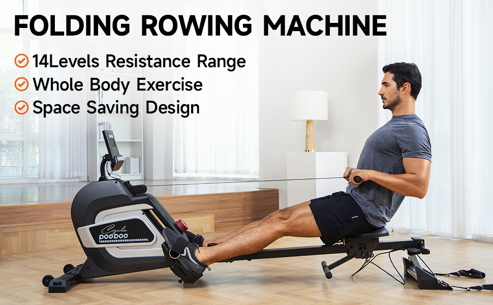 Quiet Magnetic Rowing Machine Rower 16 Levels Cardio Home Gym Exercise ...