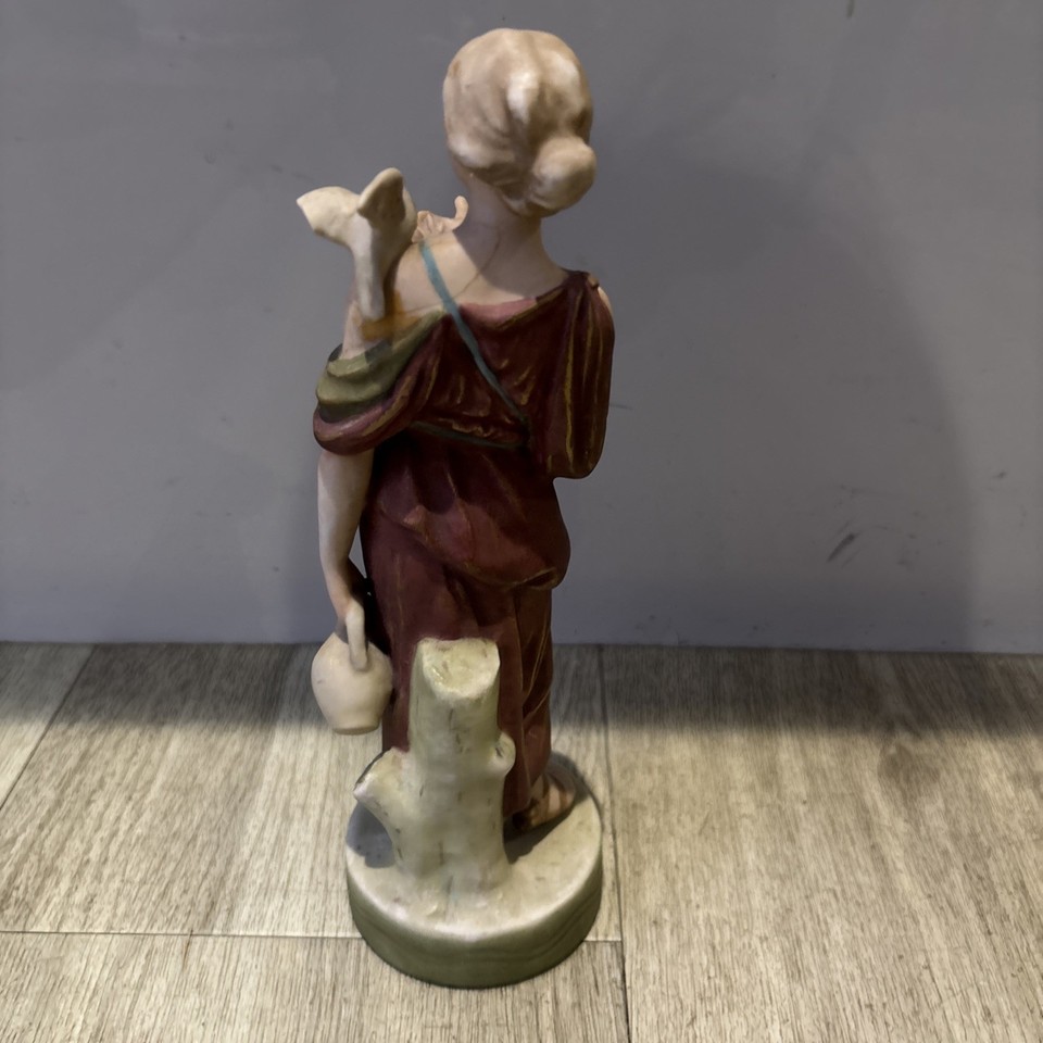 *Imperfect* Vintage Royal Dux Shot Enamels Figurine Roman Lady With ...