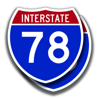 INTERSTATE 78 DECAL 2 Stickers Highway Sign Road Route Bogo Car Truck ...