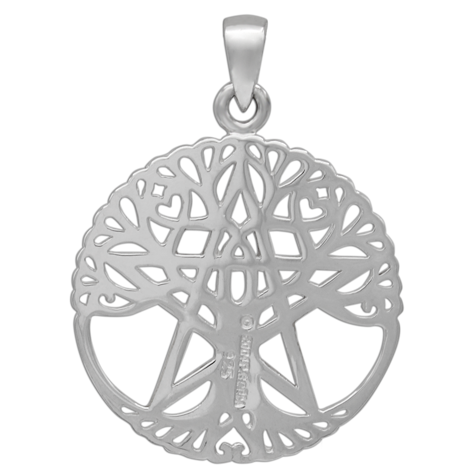 Sterling Silver Cut Tree Pentacle Pentagram Pendant Dryad Design Pagan ...