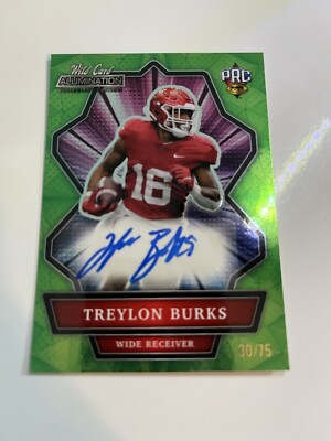 2021 -Treylon Burks- Wild Card Alumination (RC) AUTO- 30/75 - Green ...