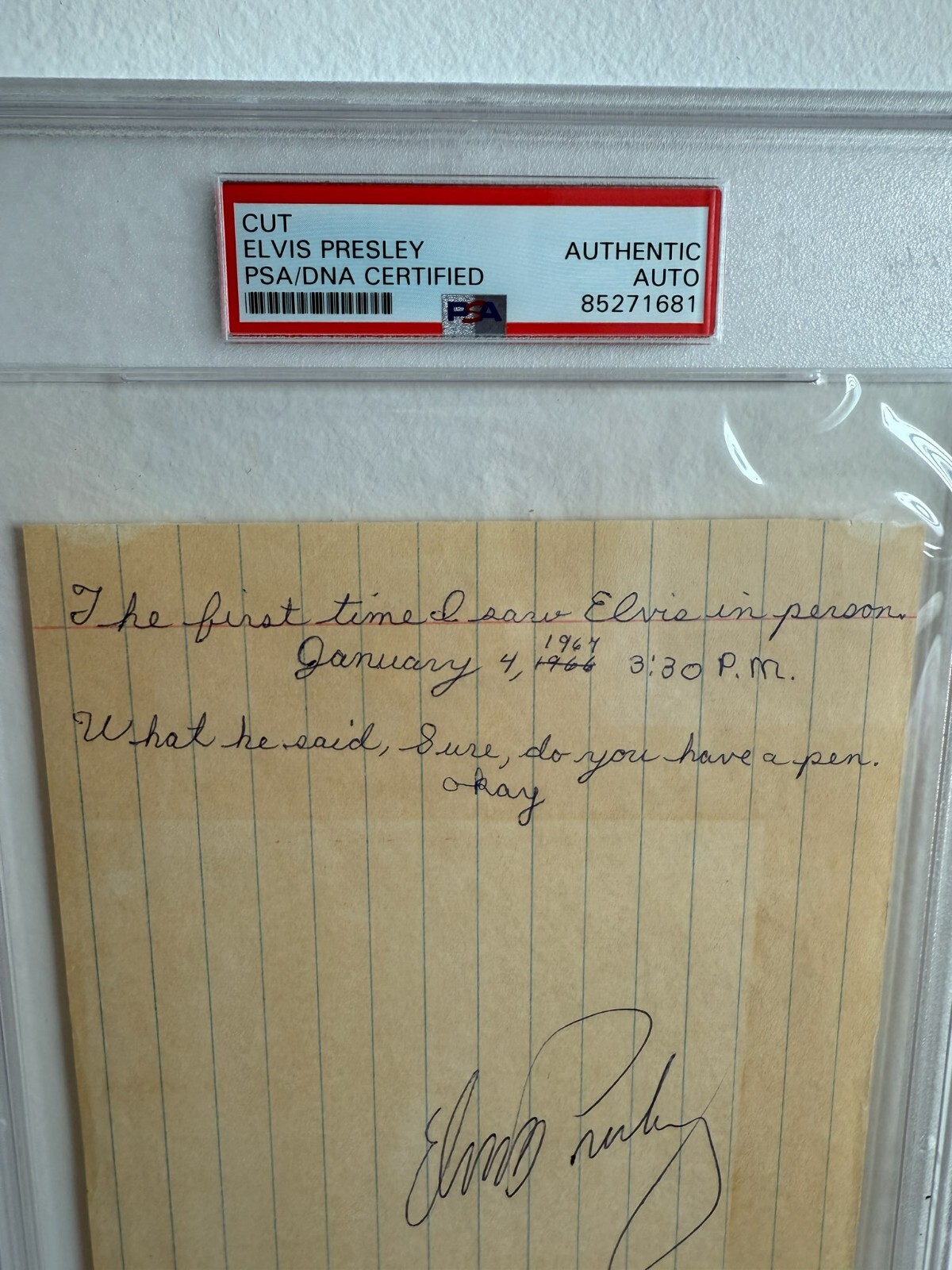Elvis Presley Autographed Paper PSA/DNA | eBay