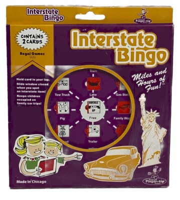 Interstate Bingo (2 Cards) Car Travel Game, Made In Chicago USA, Regal ...