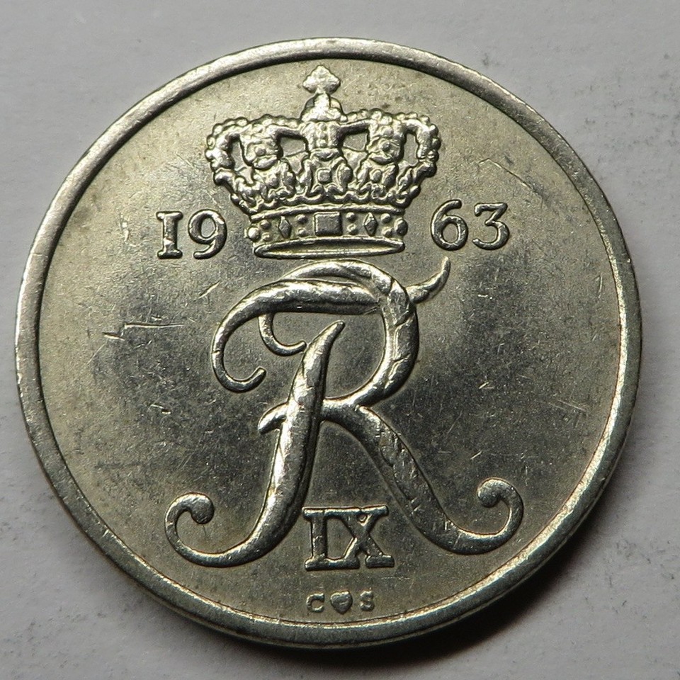 Denmark 10 Ore 1963(h) C; S Copper-Nickel KM#849.1 UNC | eBay