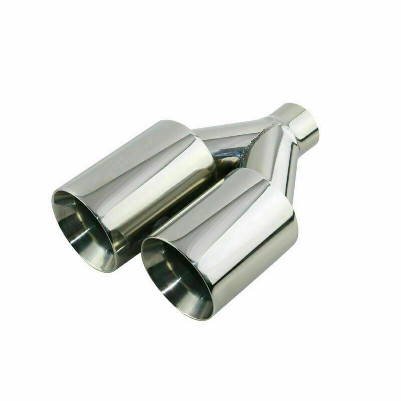 2'' Inlet 3'' Out Universal Double Wall Welding Dual Exhaust Tips ...