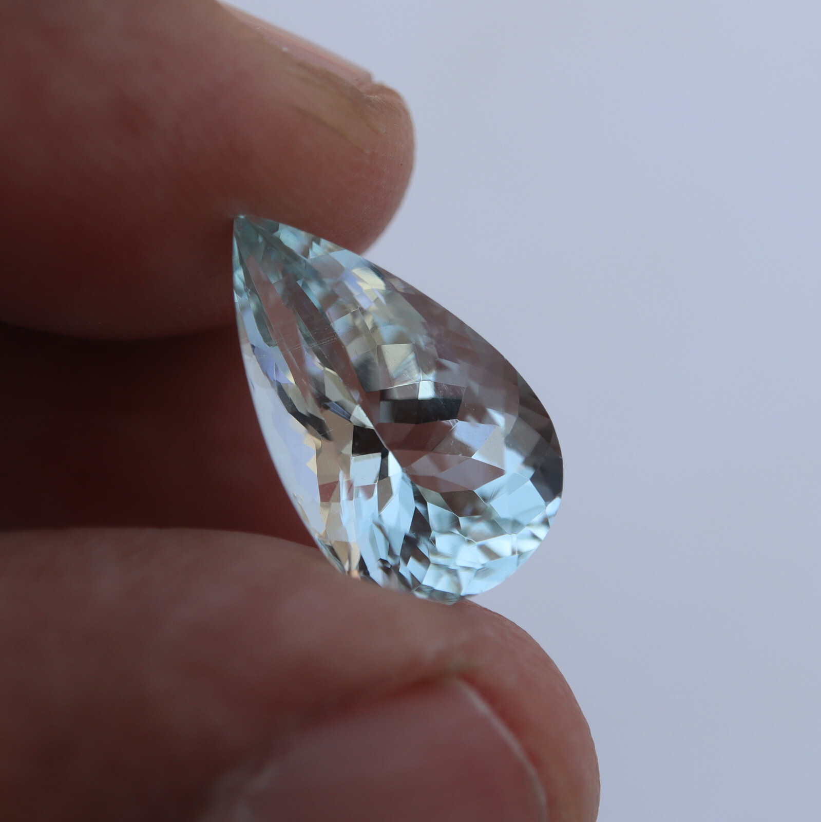 5.86 Cts Natural Light Blue Aquamarine Pear Cut Gemstone For Pendant ...